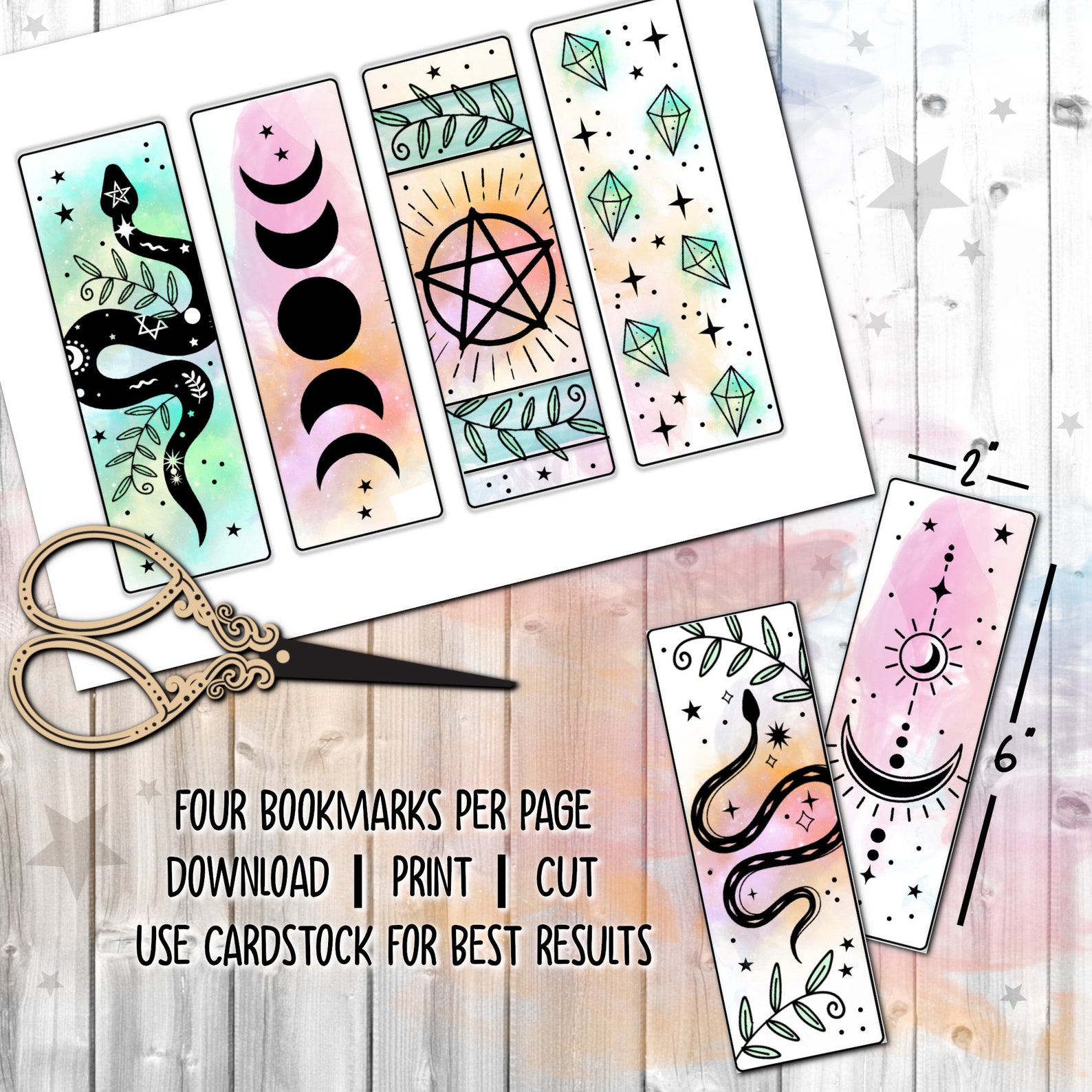 Witchy Bookmarks Witchcraft Bookmark Set BOHO Mystic - Etsy