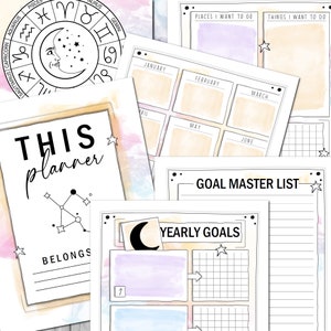 Rainbow Galaxy Printable Planner Kit | Monthly | Daily | Weekly | Goal ...