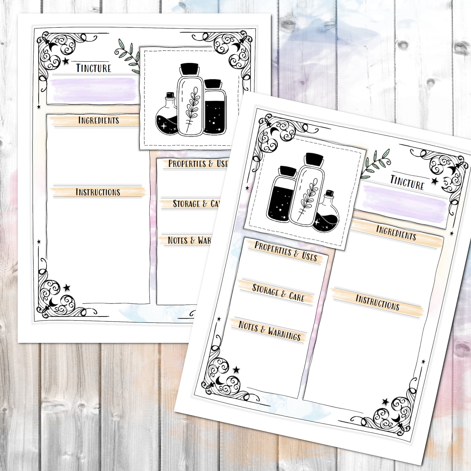 Simplified Tincture Worksheet | Herbology | Herbal Recipe Book | Study ...