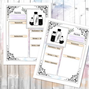 Simplified Tincture Worksheet | Herbology | Herbal Recipe Book | Study ...