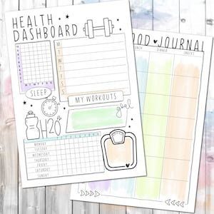 Weekly Health and Fitness Planner | Food Journal | Water Tracker ...