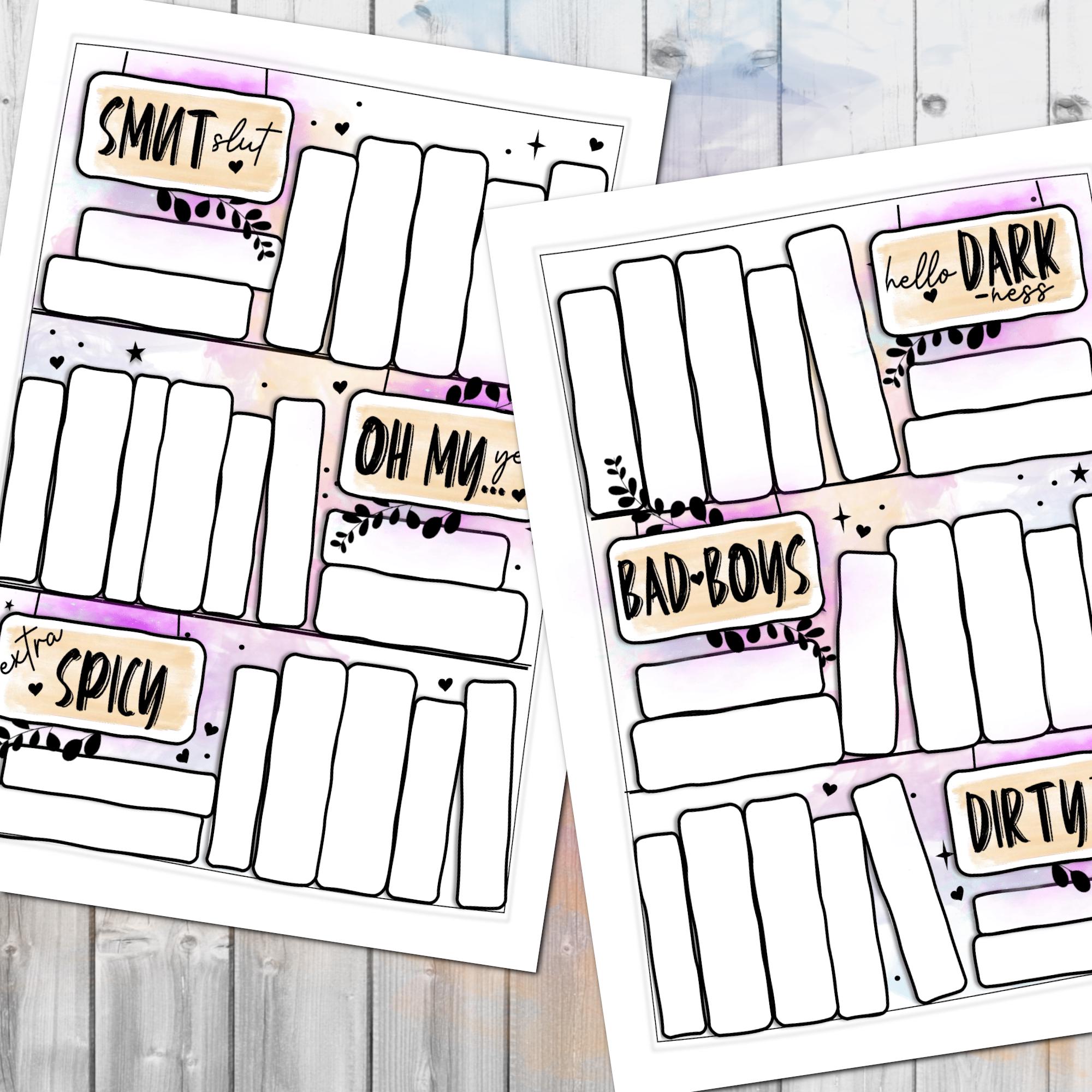Spicy Reading Journal | Adult Book Planner | Bookshelf Reading Tracker ...