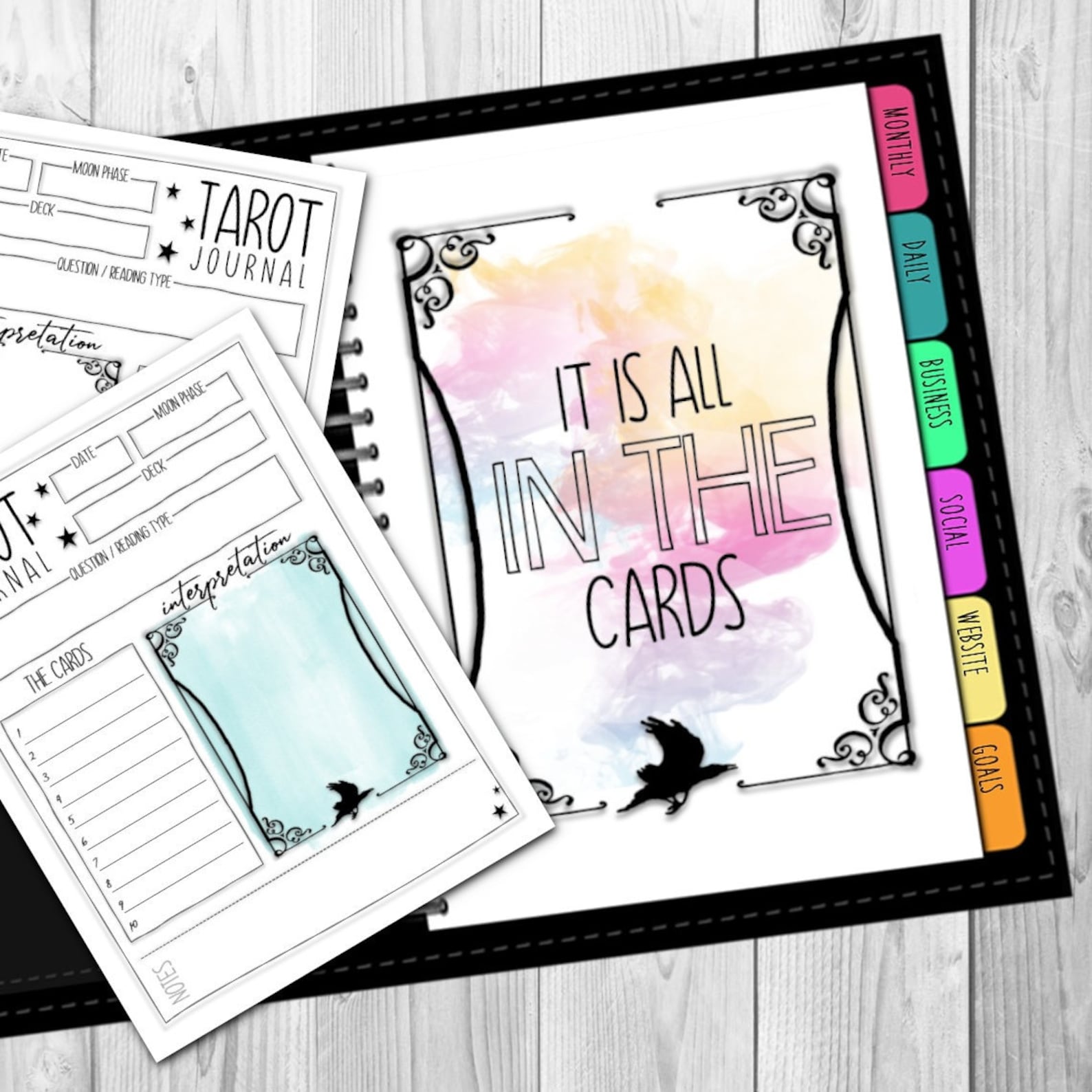 Simple Tarot Card Journal / Planner / Reading Journal / - Etsy