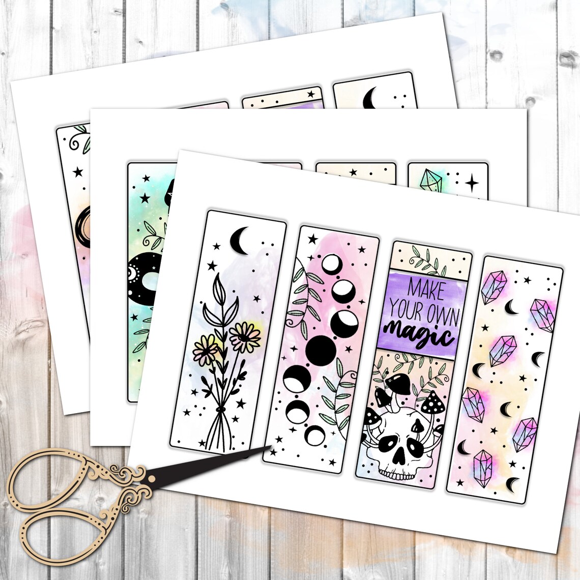 Witchy Bookmarks Witchcraft Bookmark Set BOHO Mystic | Etsy