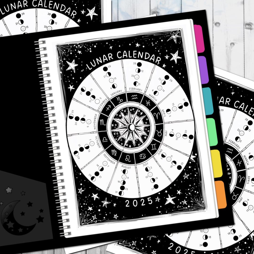 2025 Lunar Calendar Northern Hemisphere | Simple Moon Phase Calendar ...