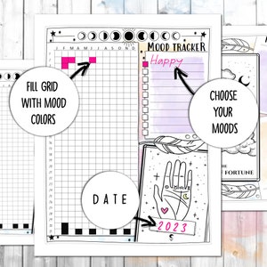 Mood Tracker | A Year in Pixels | Printable Mystic Smoke Yearly Mood ...
