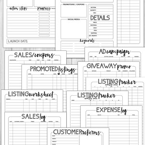 COMPLETE Etsy Shop Printable Planner - Etsy