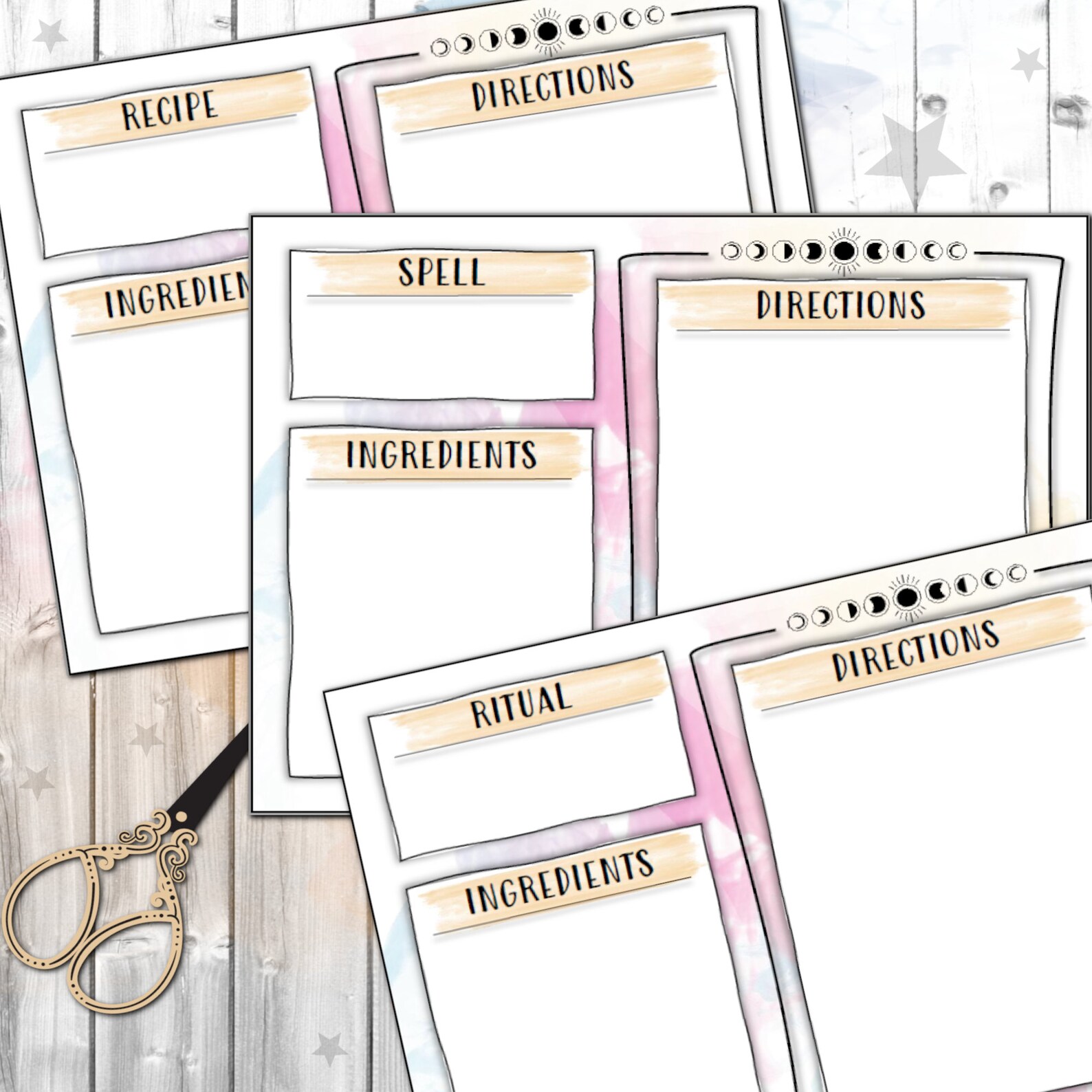 Recipe Cards Spell Cards Ritual Cards Mystic Smoke - Etsy