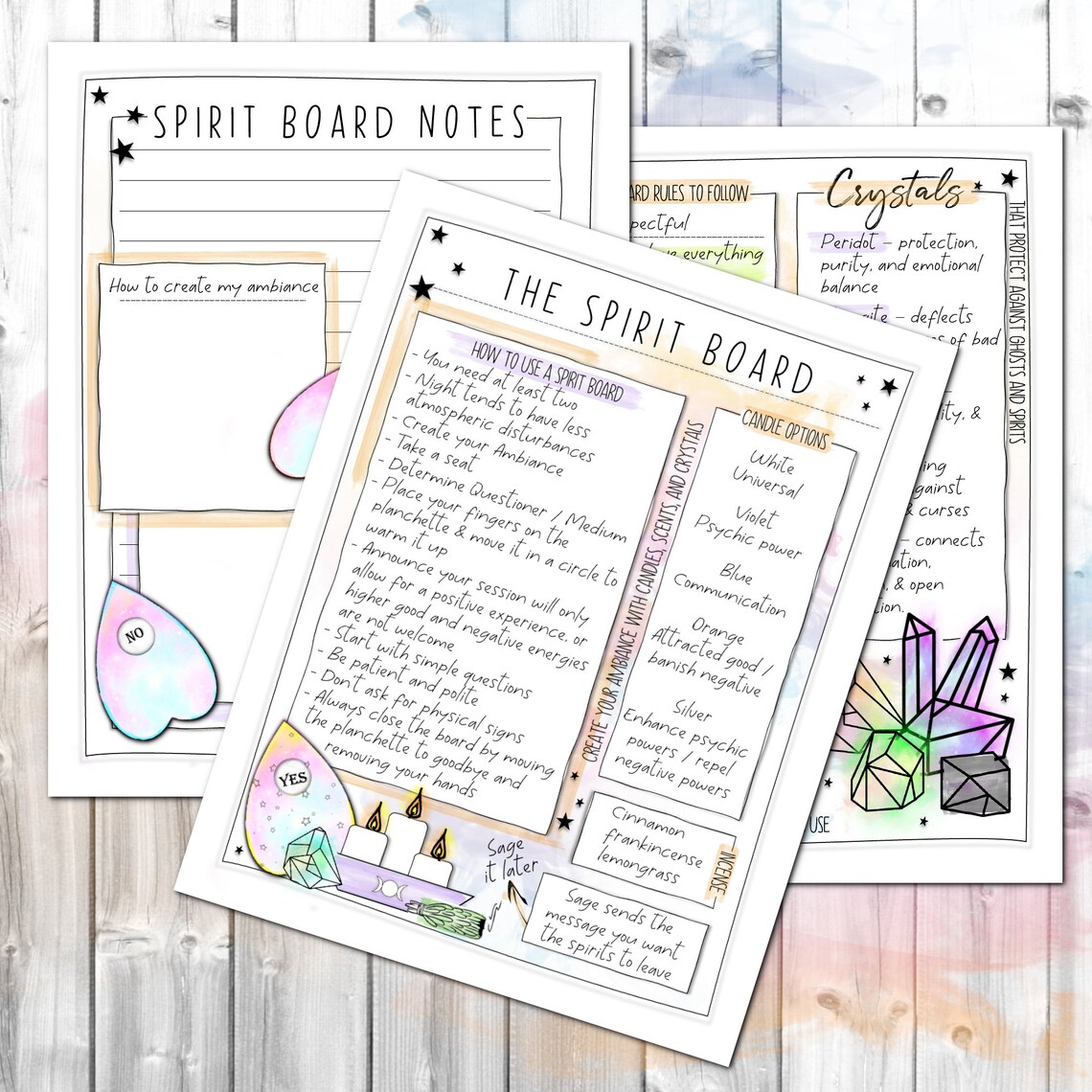 Spirit Board Pages Book of Shadows Pages / Mystic Smoke - Etsy