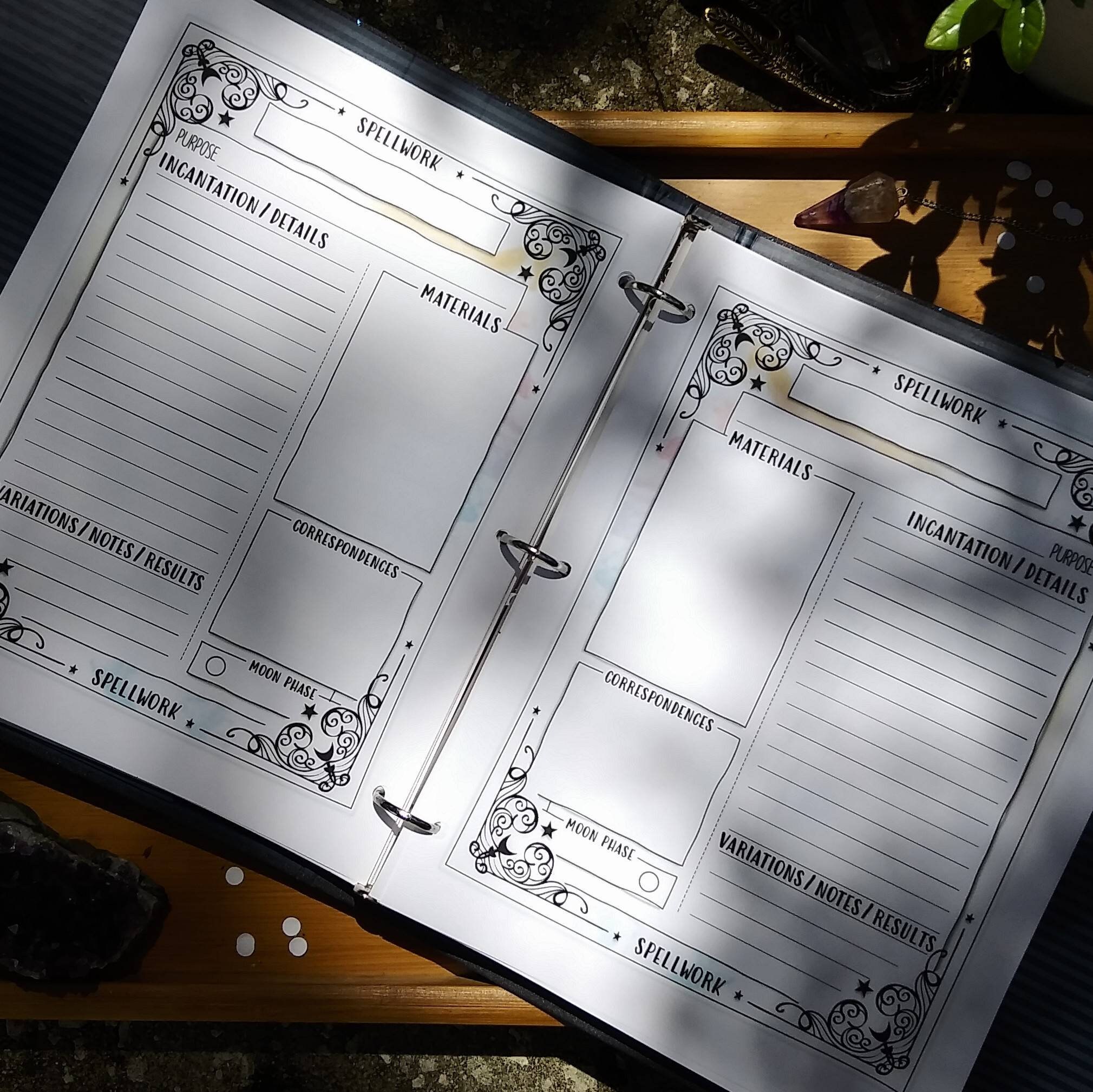 Spell Book Pages 1 / Mystic Smoke Grimoire / Simple Spell - Etsy