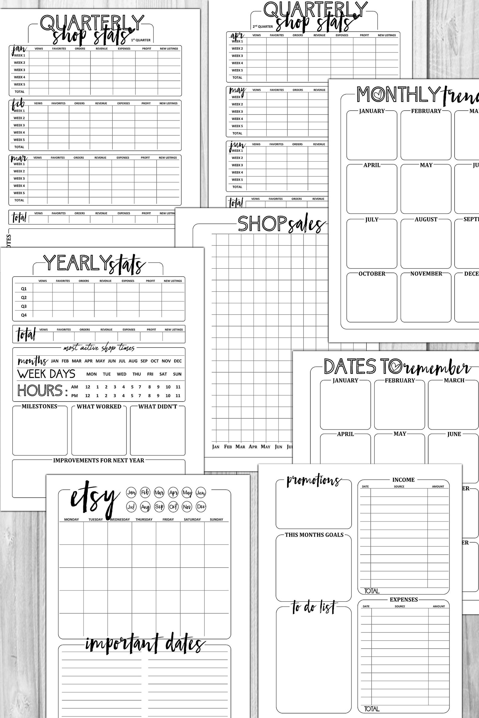 COMPLETE Etsy Shop Printable Planner - Etsy