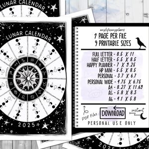 2025 Lunar Calendar Northern Hemisphere | Simple Moon Phase Calendar ...