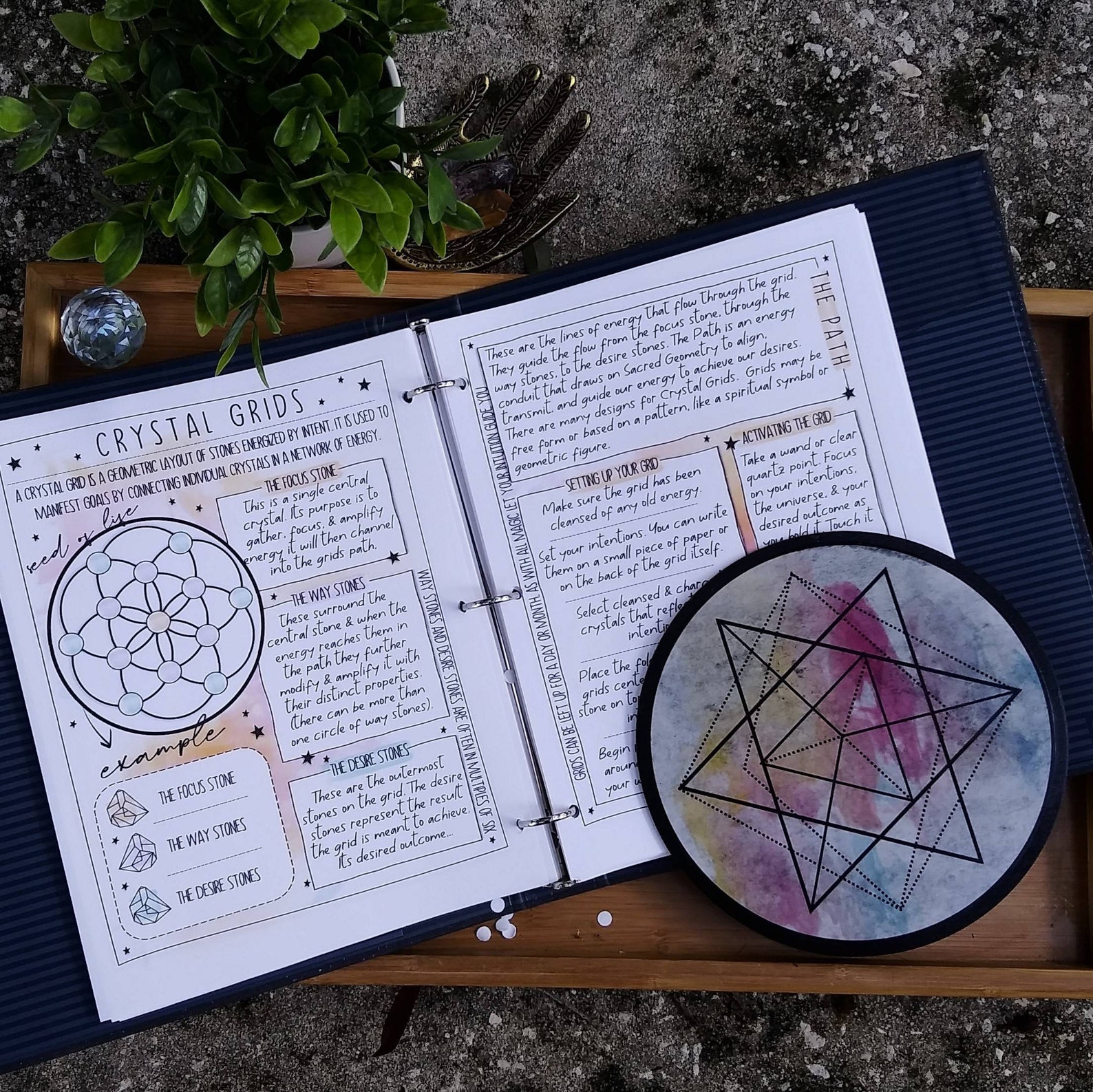 Crystal Grid Book of Shadows Printable Pages, Mystic Smoke Grimoire ...