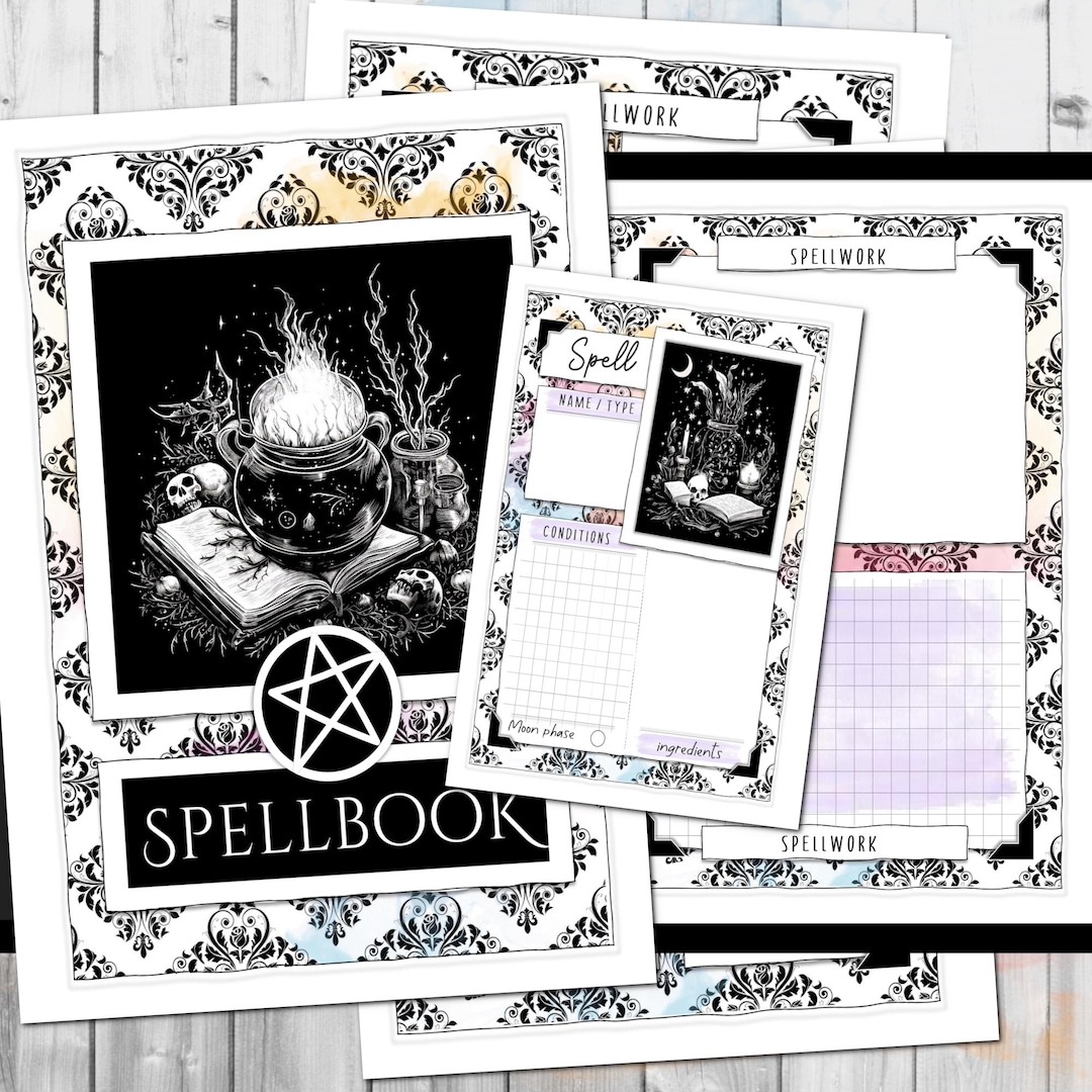Printable Spellbook | Grimoire Style Spell Journal | DIY Magic Planner ...