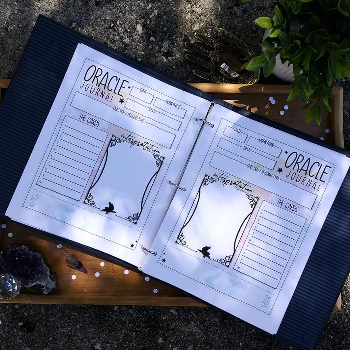 Simple Oracle Card Journal Planner Reading Tracker Pdf Etsy