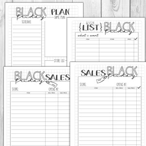 Black Friday/cyber Monday Printable Planner, Instant Download, Multiple ...