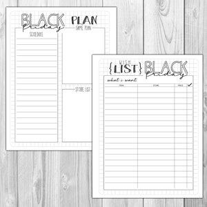 Black Friday/cyber Monday Printable Planner, Instant Download, Multiple ...