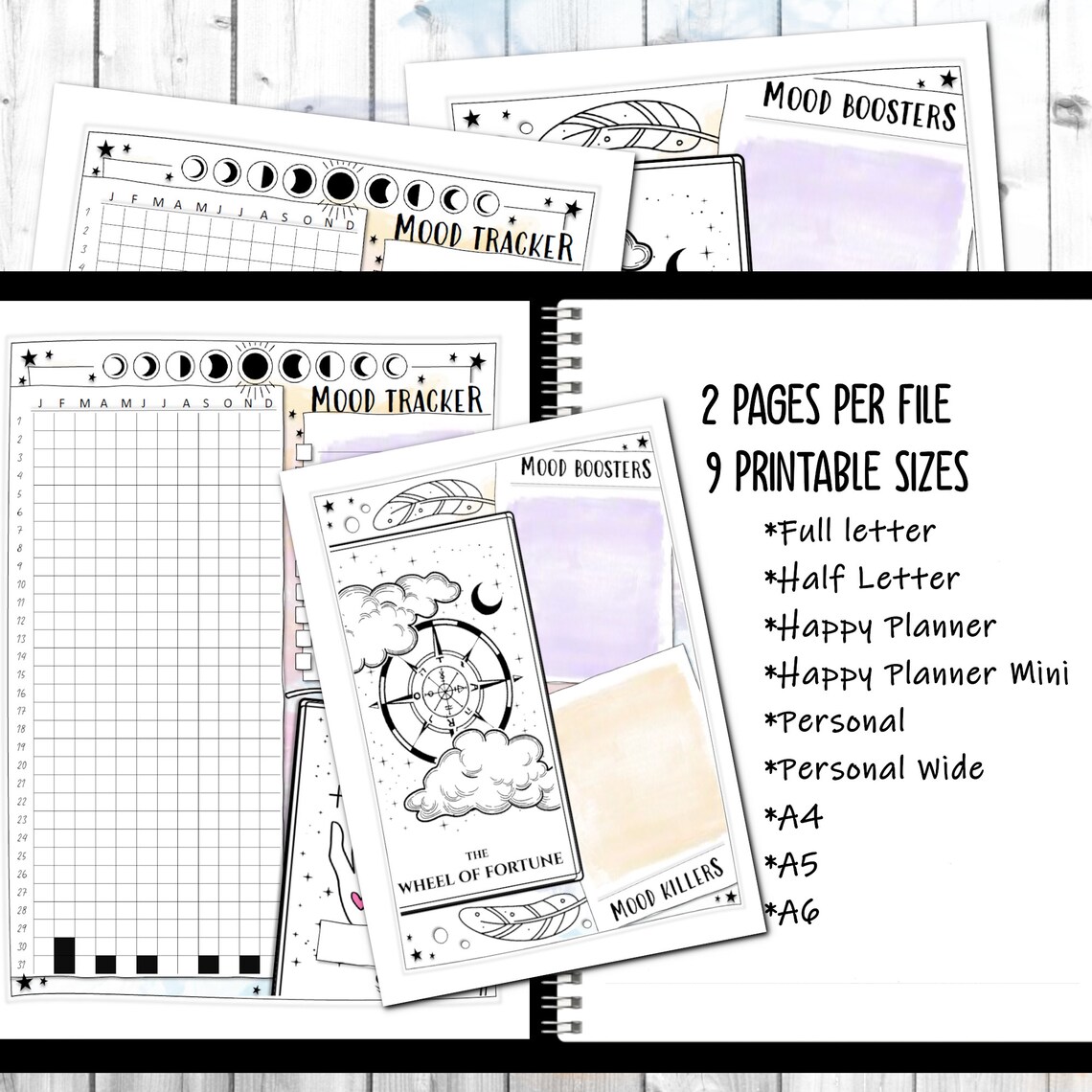 Mood Tracker | A Year in Pixels | Printable Mystic Smoke Yearly Mood ...