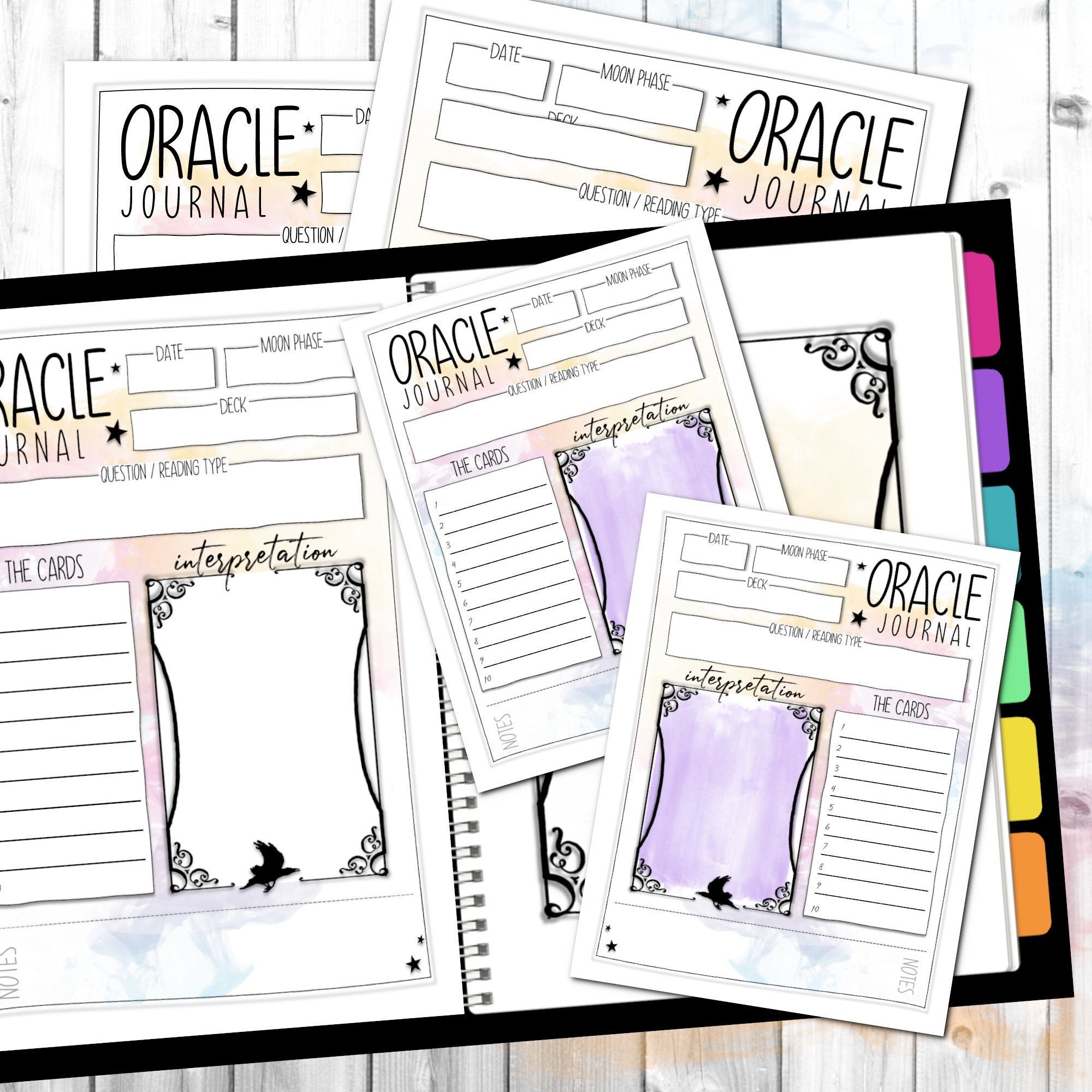 Simple Oracle Card Journal / Planner / Reading Tracker / PDF / - Etsy