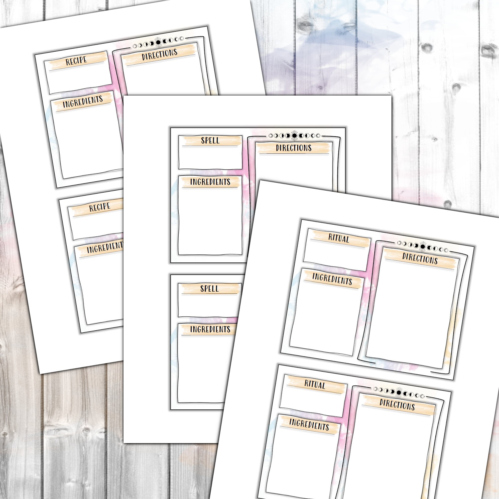 Recipe Cards Spell Cards Ritual Cards Mystic Smoke - Etsy