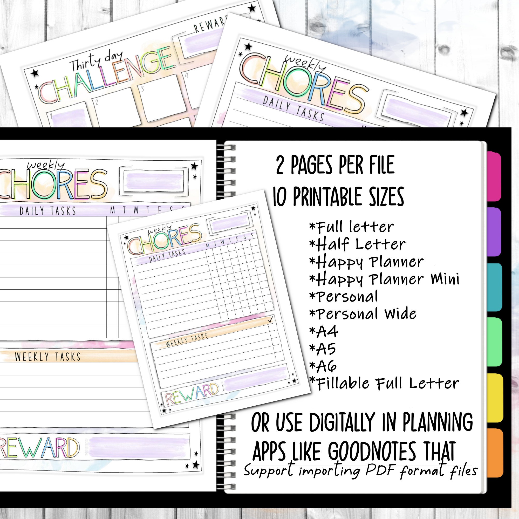Chore Chart | Weekly to Do List | Responsibility Tracker | 30 Day ...