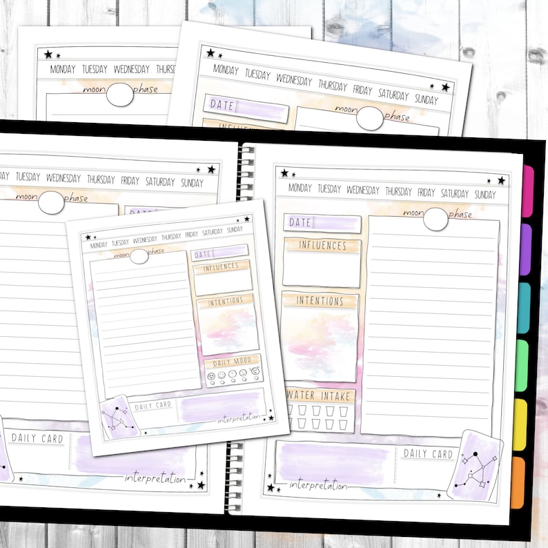 Daily Planner Printable Schedule Moon Phase Tracker - Etsy