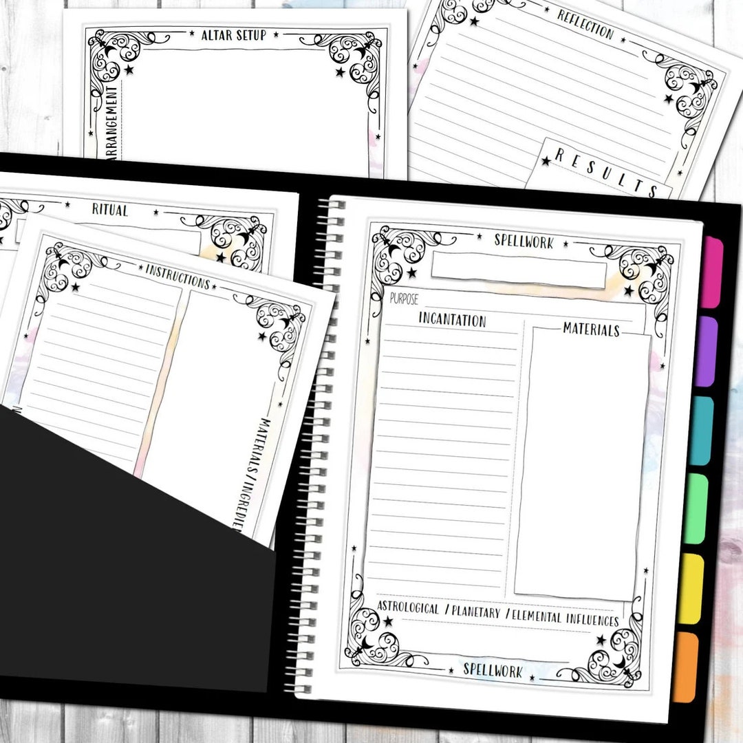 Spell Book Pages 1 / Mystic Smoke Grimoire / Simple Spell Pages ...