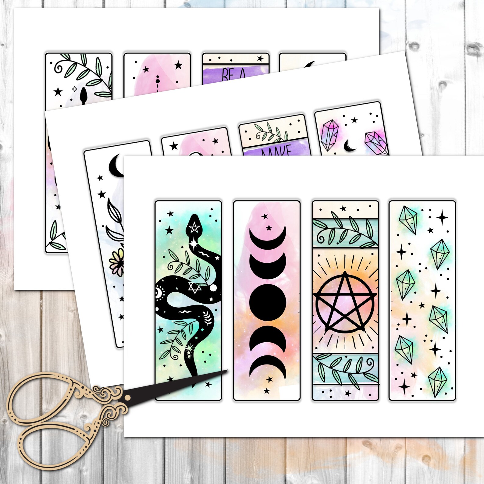 Witchy Bookmarks Witchcraft Bookmark Set BOHO Mystic - Etsy