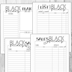 Black Friday/cyber Monday Printable Planner, Instant Download, Multiple ...