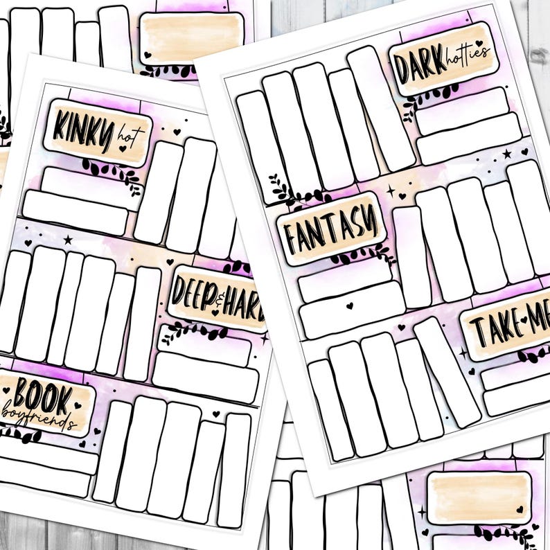 Spicy Reading Journal | Adult Book Planner | Bookshelf Reading Tracker ...