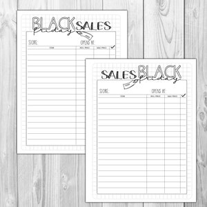 Black Friday/cyber Monday Printable Planner, Instant Download, Multiple ...