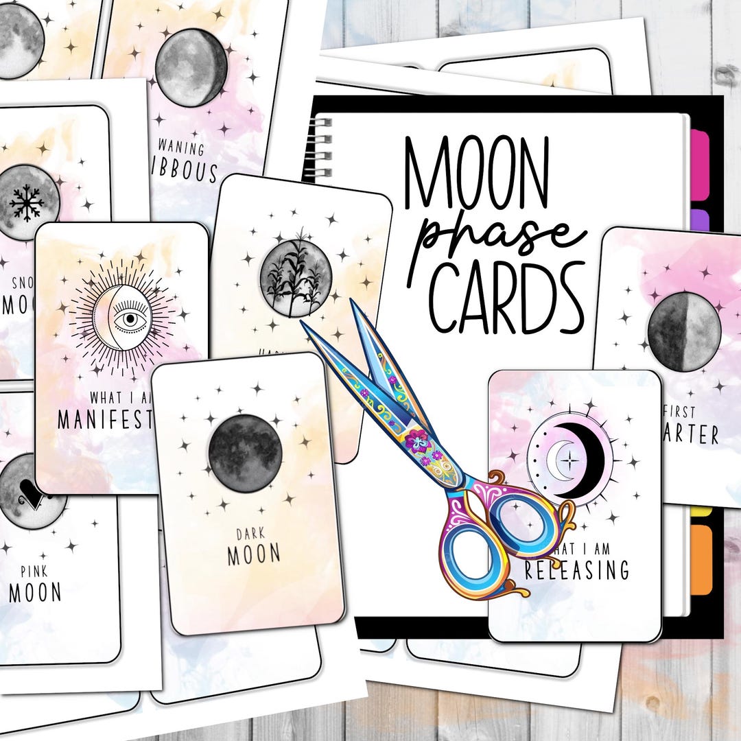 Rainbow Moon Cards | DIY Journaling Notecards | Moon Phase | Monthly ...
