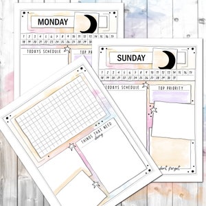 Rainbow Galaxy Printable Planner Kit | Monthly | Daily | Weekly | Goal ...