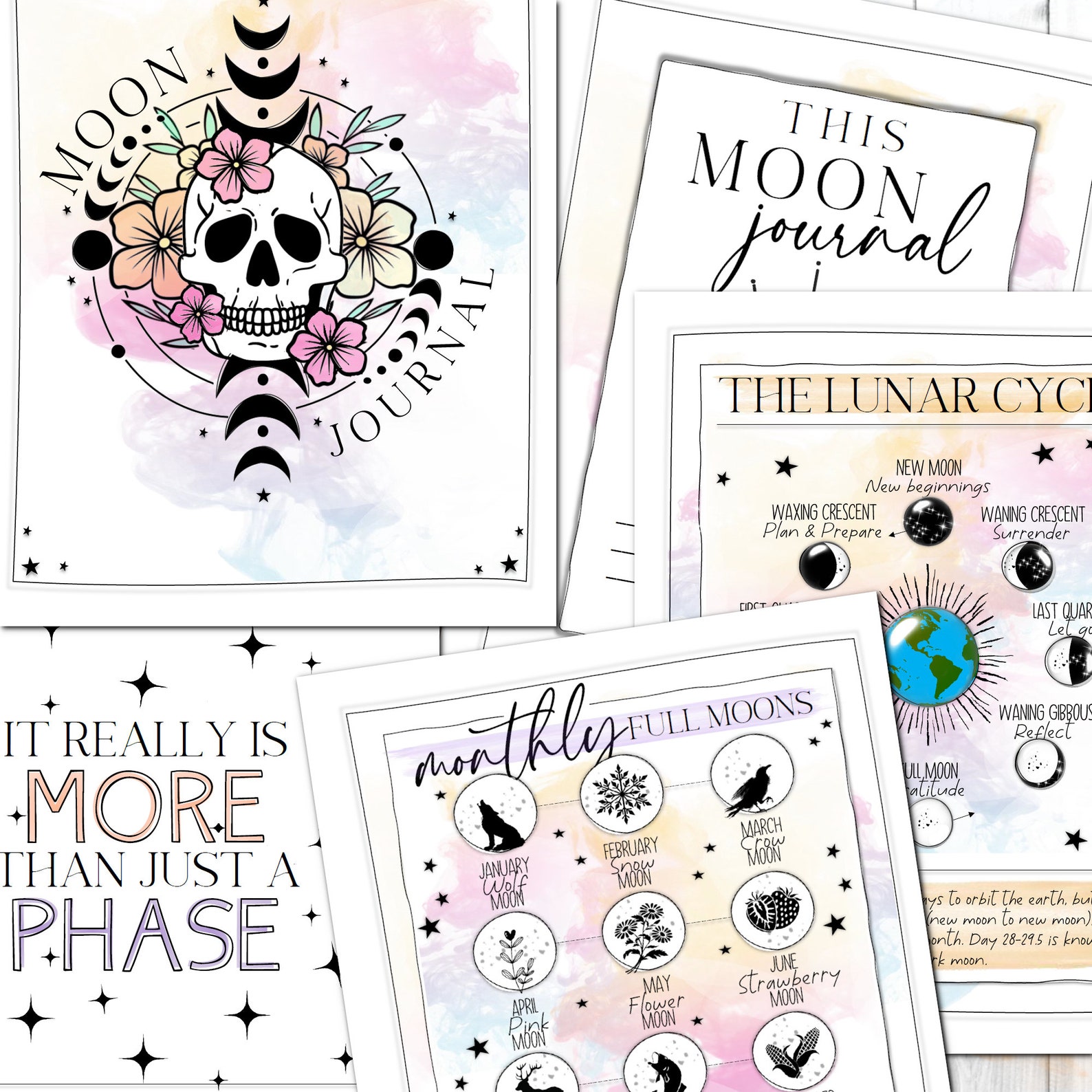 The Ultimate Moon Journal | Moon Phase Planner | Manifesting | Moon ...