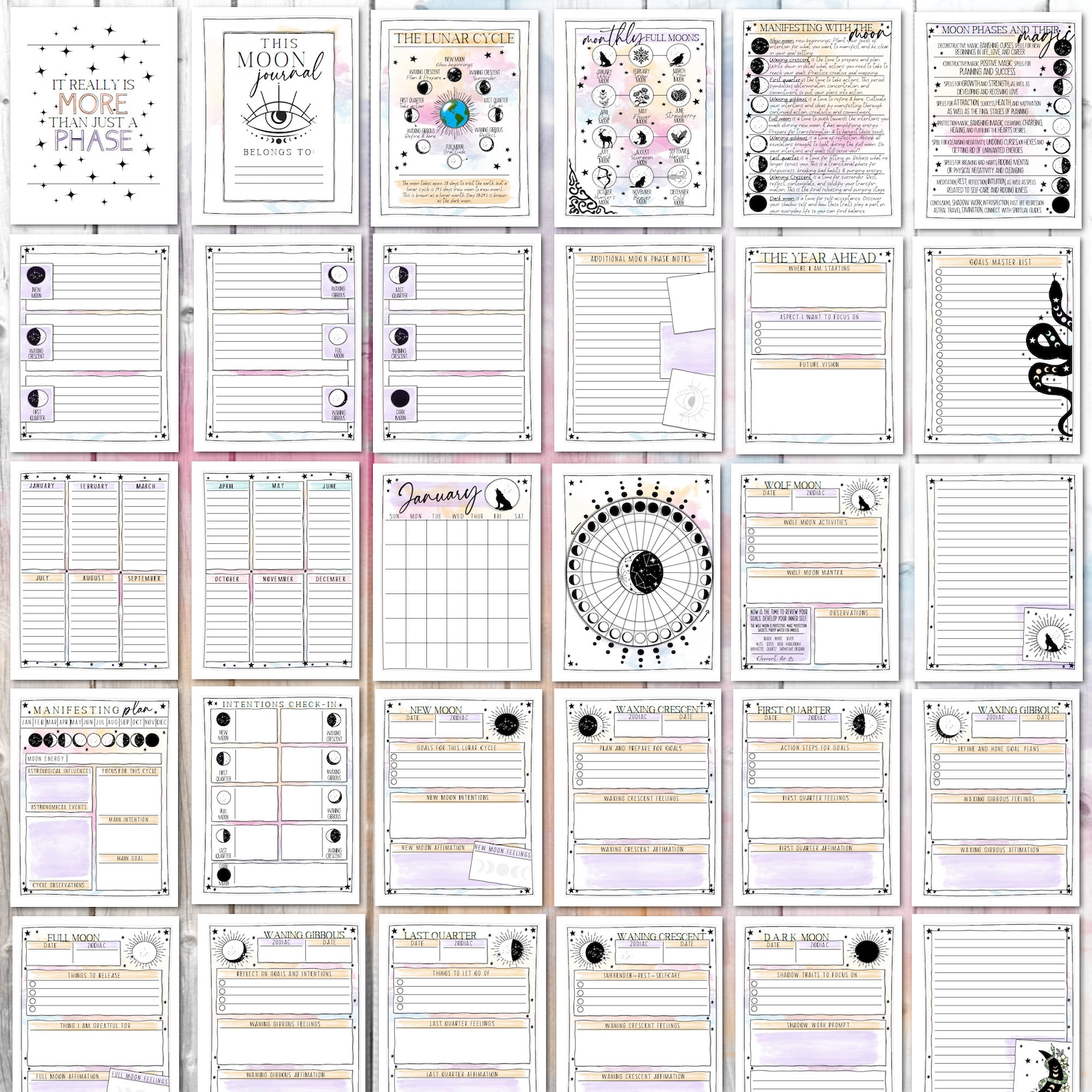 The Ultimate Moon Journal Moon Phase Planner Manifesting - Etsy
