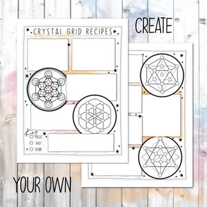 Crystal Grid Book of Shadows Printable Pages, Mystic Smoke Grimoire ...