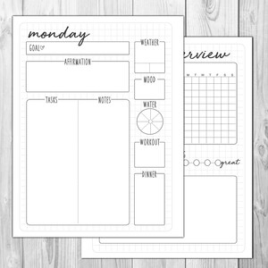 Daily Planner Printable, Undated, Multiple Printable Sizes, Instant ...