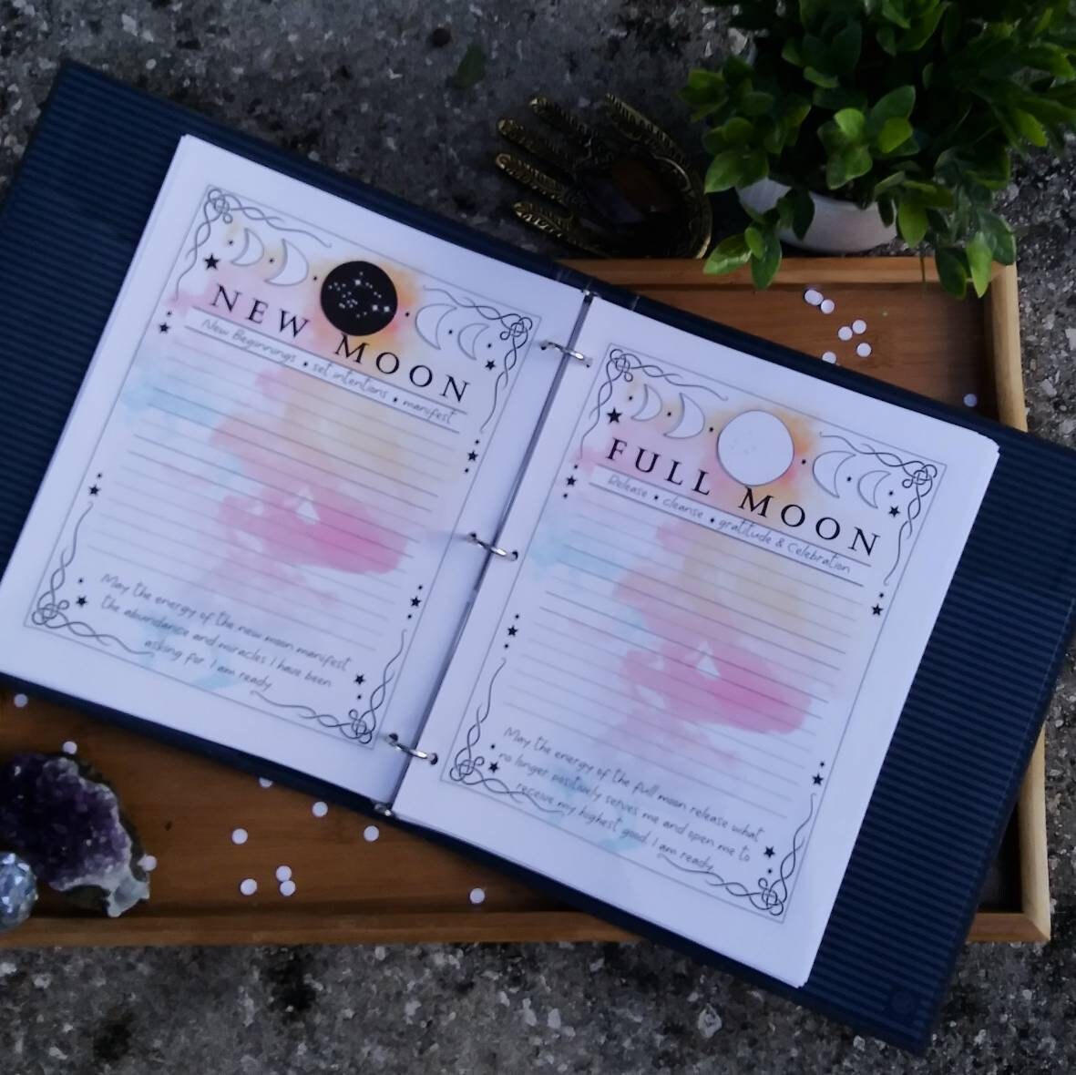 Moon Plans Printable. New Moon, Full Moon, Mystic Smoke Grimoire, Book ...