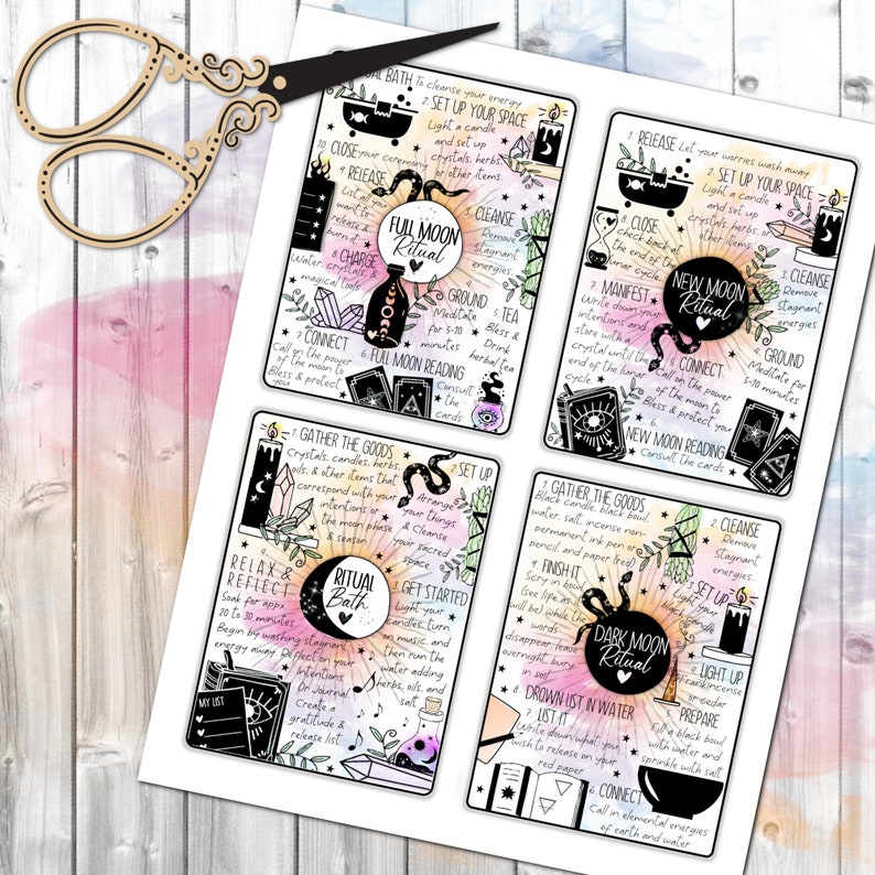 Ritual Cards | New Moon | Full Moon | Dark Moon | Ritual Bath ...