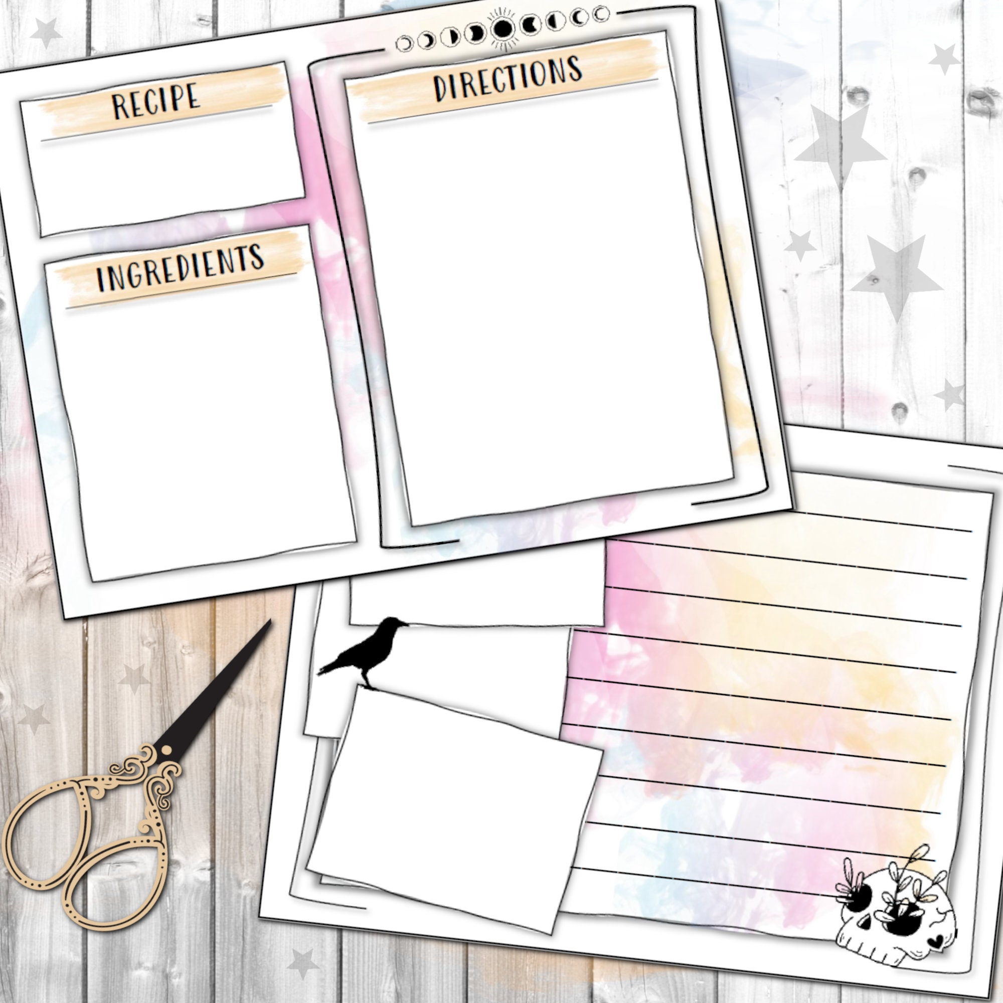 Recipe Cards Spell Cards Ritual Cards Mystic Smoke - Etsy