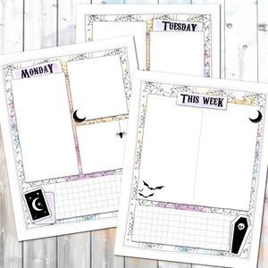 Spooky All Year Undated Planner Kit, Monthly Calendar, Weekly Plan ...