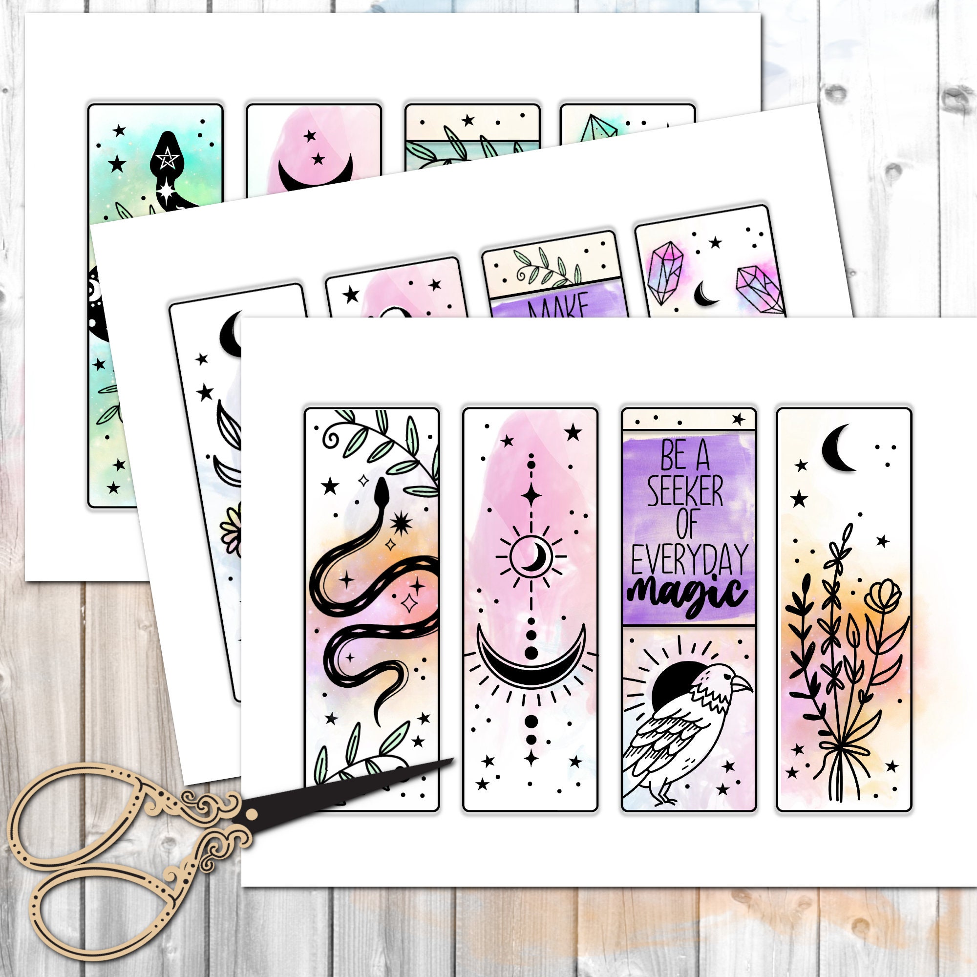 Witchy Bookmarks Witchcraft Bookmark Set BOHO Mystic - Etsy