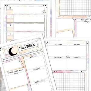 Rainbow Galaxy Printable Planner Kit | Monthly | Daily | Weekly | Goal ...