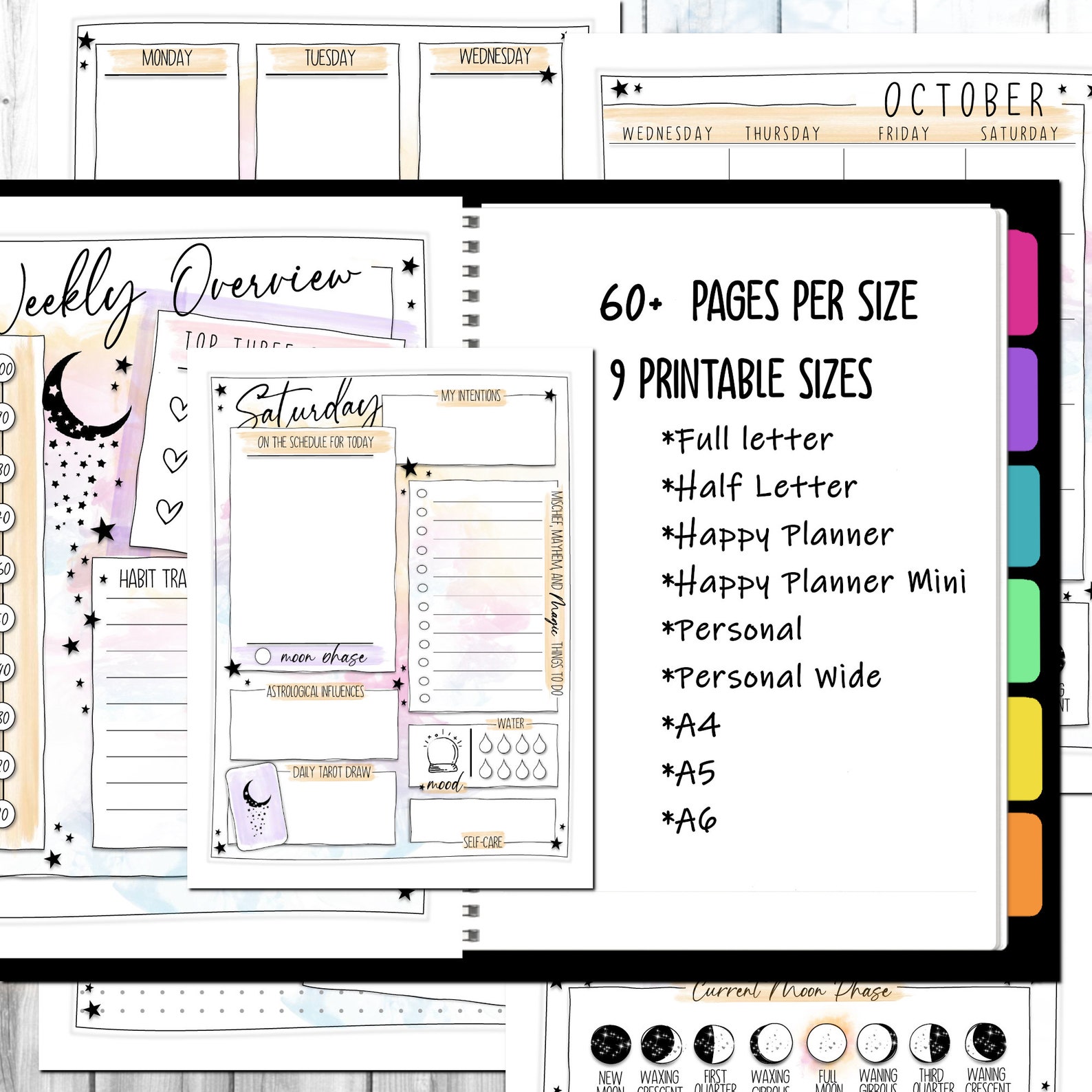 Witchy Planner Kit / Monthly / Weekly / Daily / Notes / Tarot Journal ...