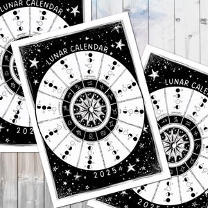 2025 Lunar Calendar Northern Hemisphere | Simple Moon Phase Calendar ...