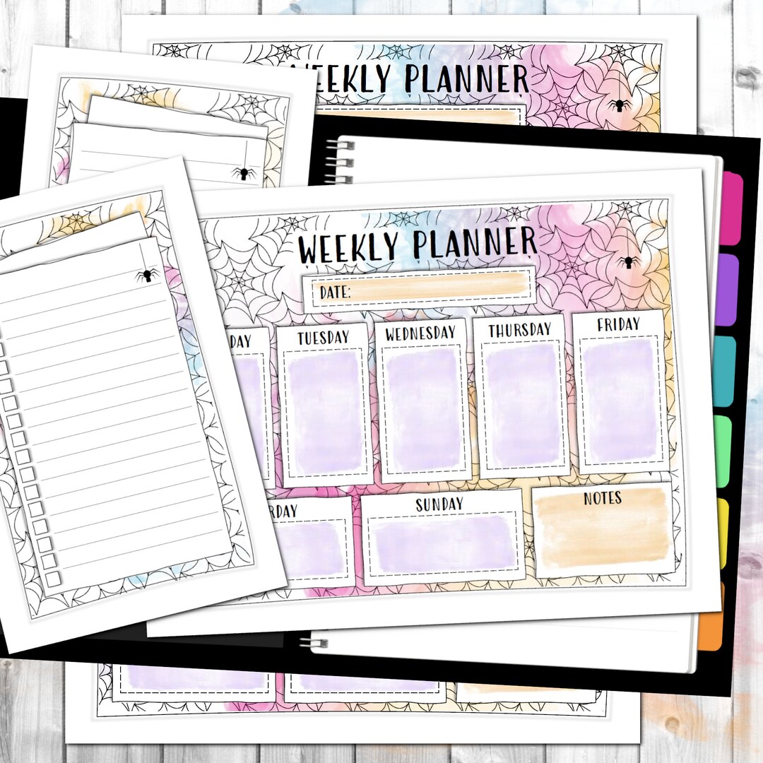 Weekly Planner, Spider Web, Halloween, Weekly Lists, Fridge Calendar ...