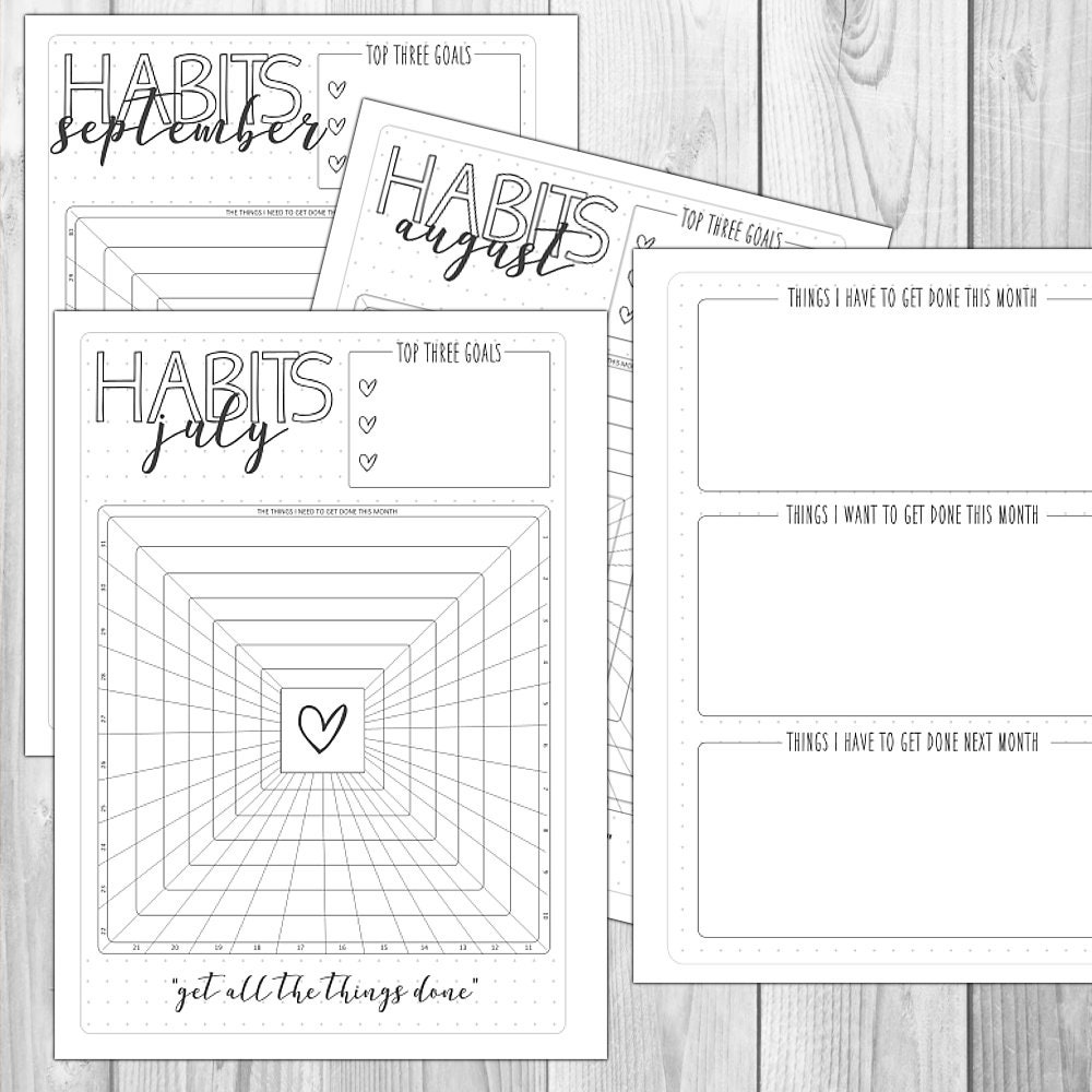 Habit Tracker Monthly Goals Goal Planner Agenda - Etsy