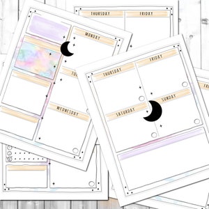 Watercolor Weekly Planner | Mood Chart | Activity Tracker | Tarot Log ...