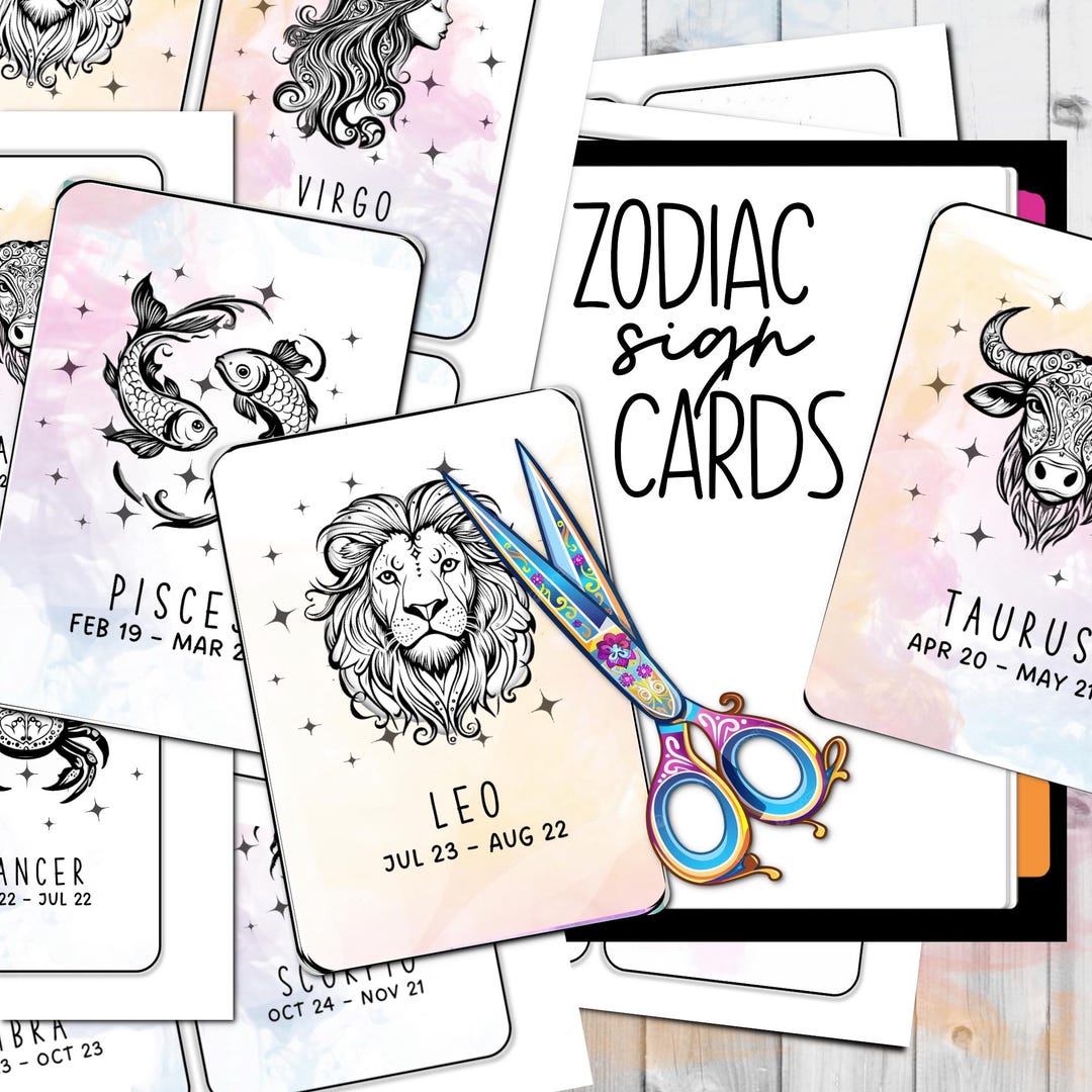 Rainbow Zodiac Cards | DIY Journaling Notecards | Astrology Signs With ...