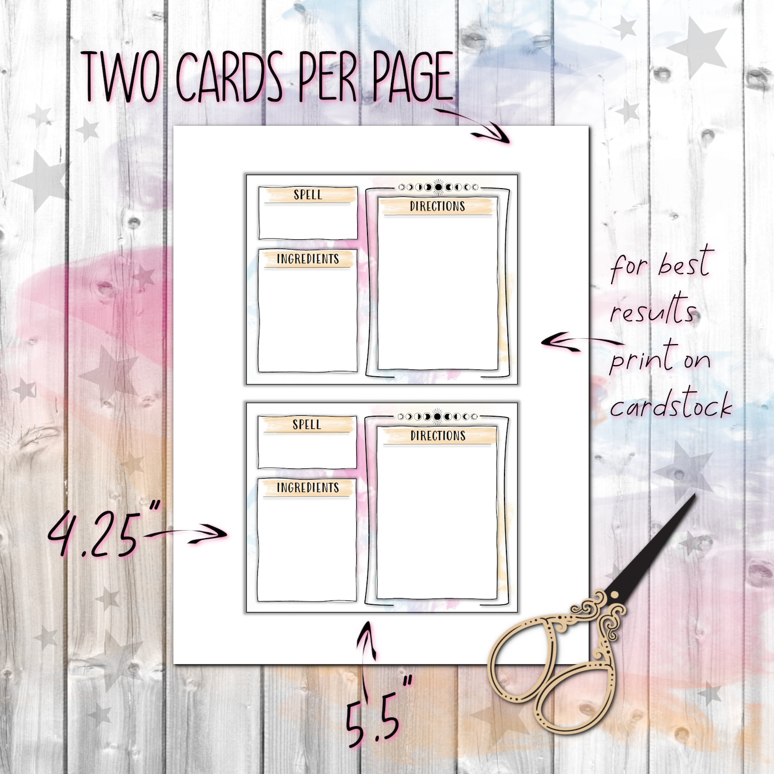 Recipe Cards | Spell Cards | Ritual Cards | Mystic Smoke Grimoire ...